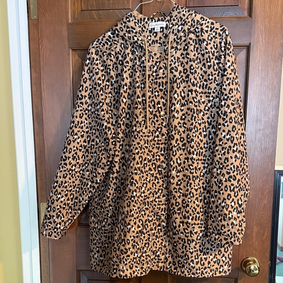 Kim Rogers | Jackets & Coats | Kim Rogers X Leopard Print Rain Jacket ...